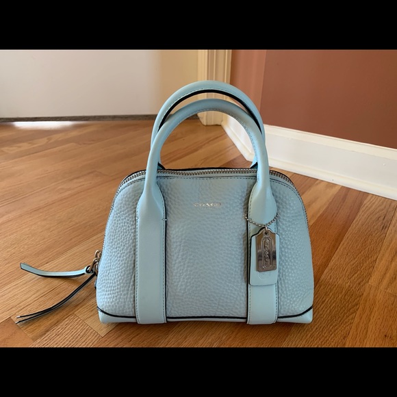 Coach | Bags | Coach Seafoam Pebbled Leather Satchel With Strap | Poshmark